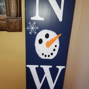 Snowman Porch Sign Reversible Entryway Wood Sign Large Front Door Sign ...