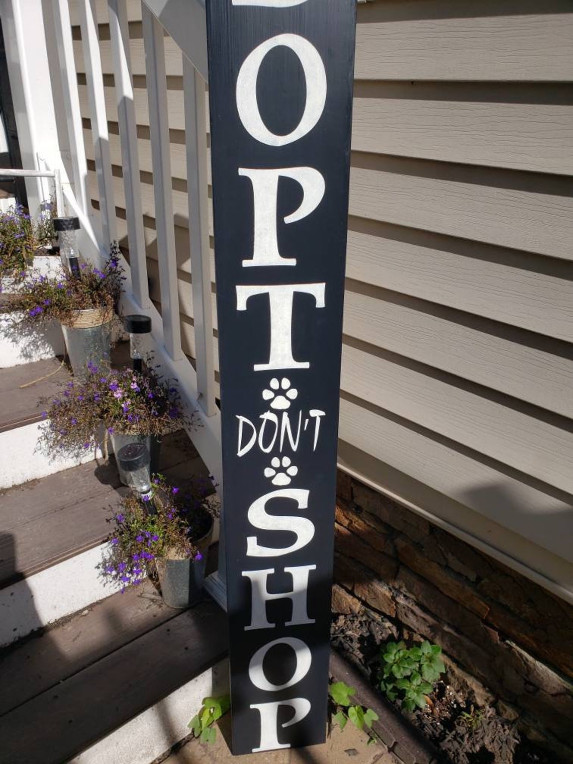 Adopt Don't Shop Porch Sign Vertical Distressed Wood - Etsy