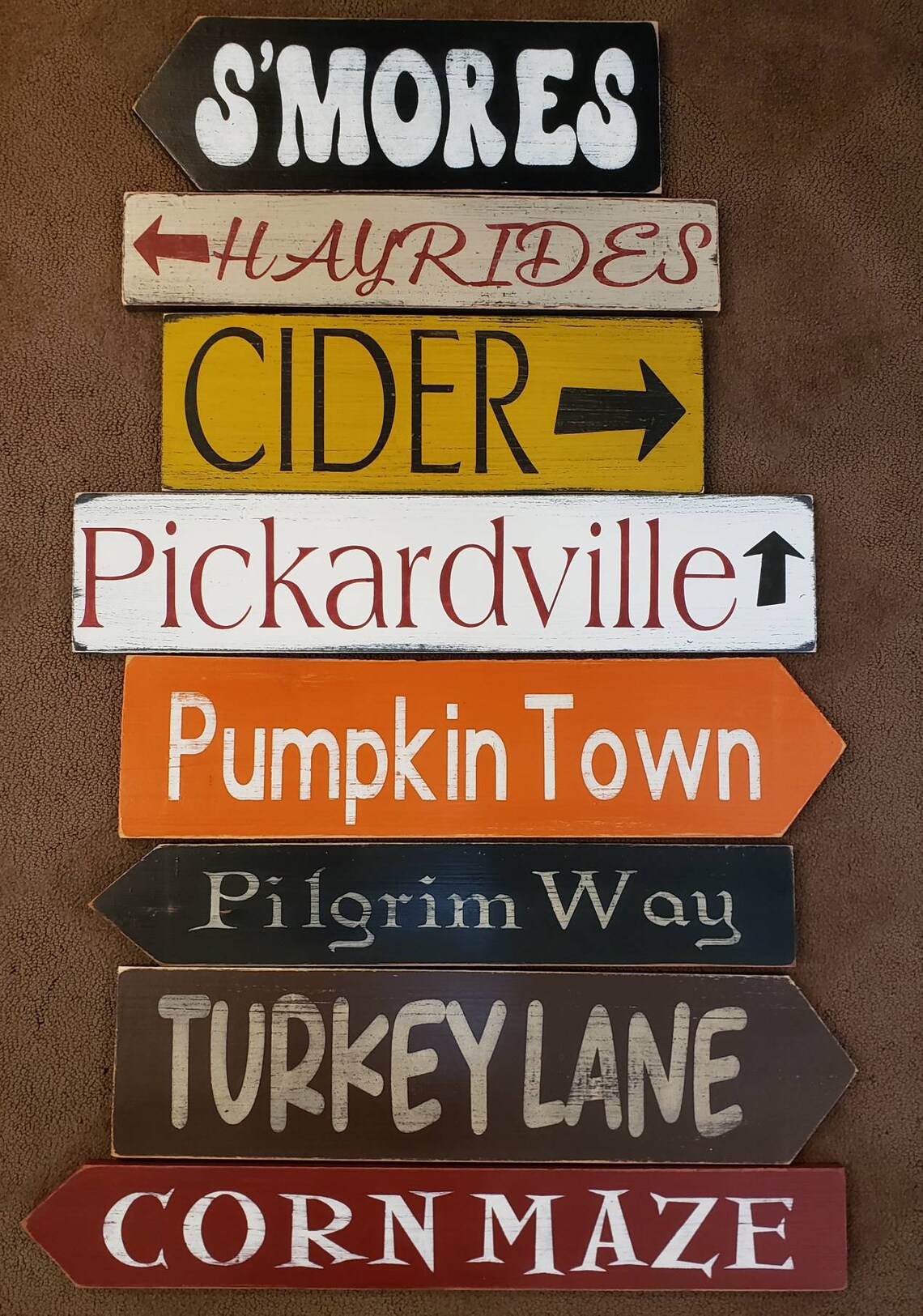Fall Directional Sign Porch Sign Arrow Sign Distressed Cedar - Etsy