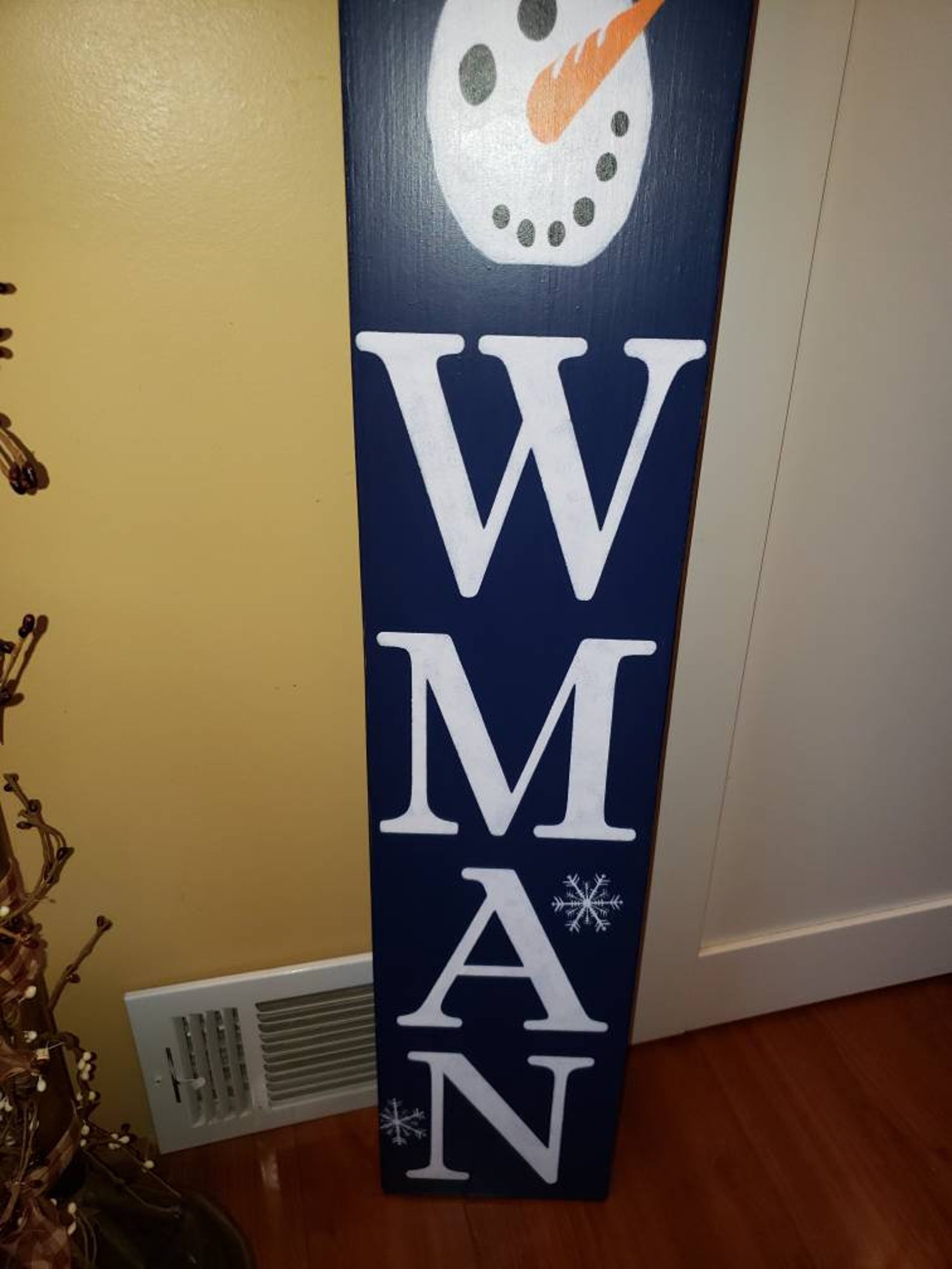 Snowman Porch Sign Reversible Entryway Wood Sign Large Front | Etsy