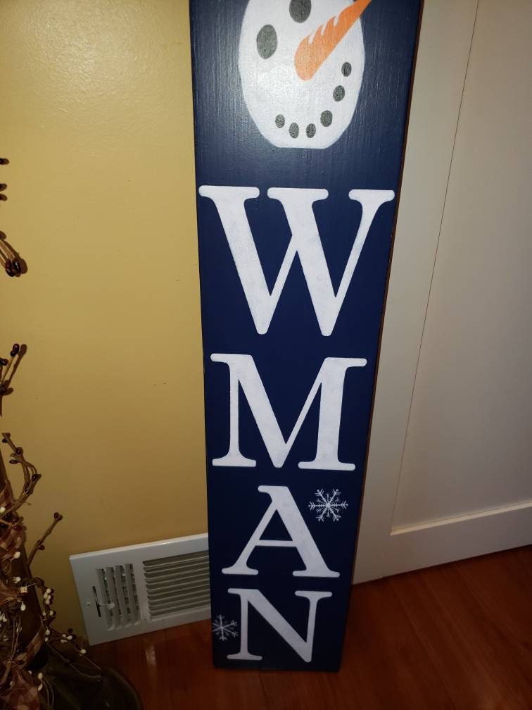Snowman Porch Sign Reversible Entryway Wood Sign Large Front | Etsy