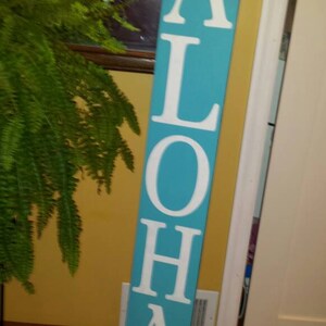Aloha Hawaiian Wood Porch Sign Entryway Distressed Wood Rustic Extra ...
