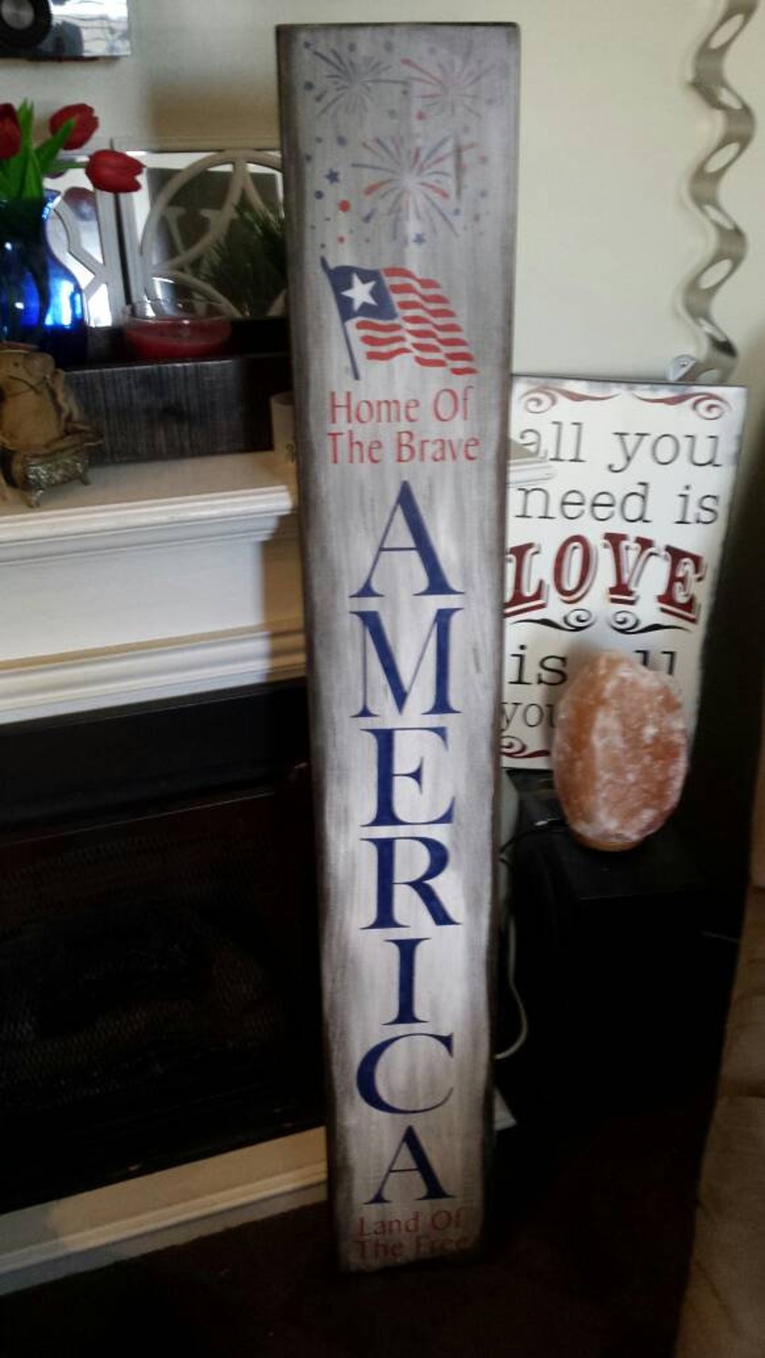 America Porch Sign Rustic Wood Sign Extra Large Oversized Pariotic ...