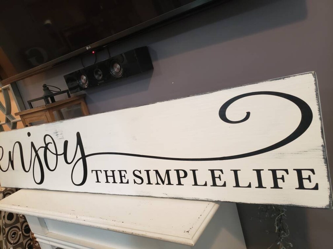 Enjoy the Simple Life Sign Horizontal Wall Hanging Porch Sign Rustic ...