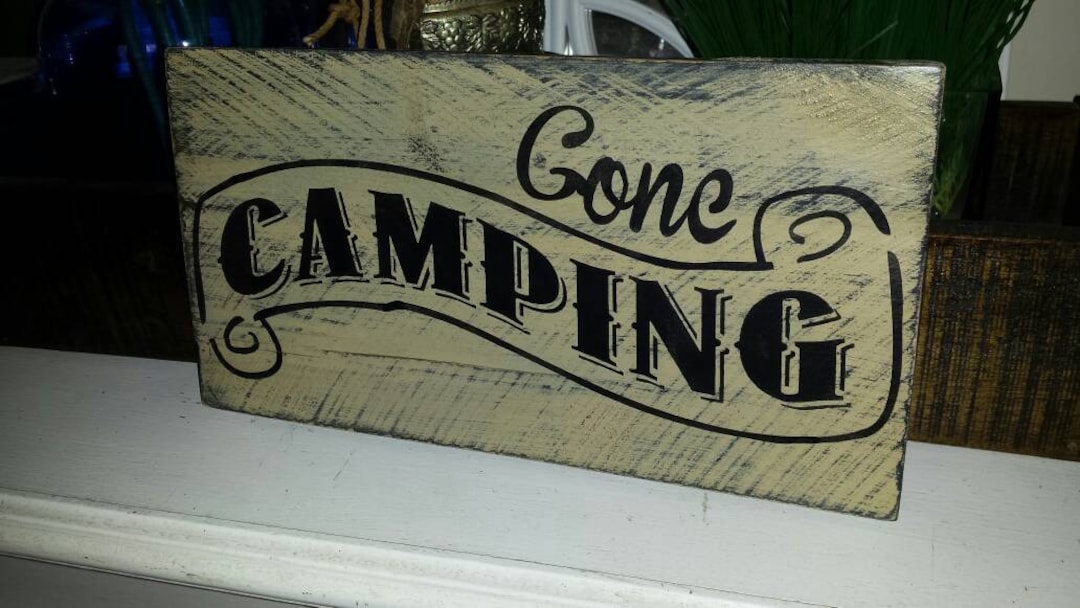 Gone Camping Distressed Pallet Wood Sign Campsite Decor Camper Gift ...