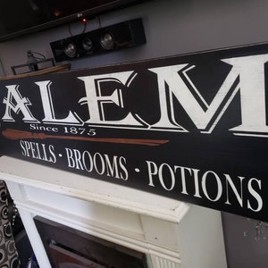 Salem Sign Witches Sign 12x48 Porch Sign Halloween Sign Distressed Wood ...