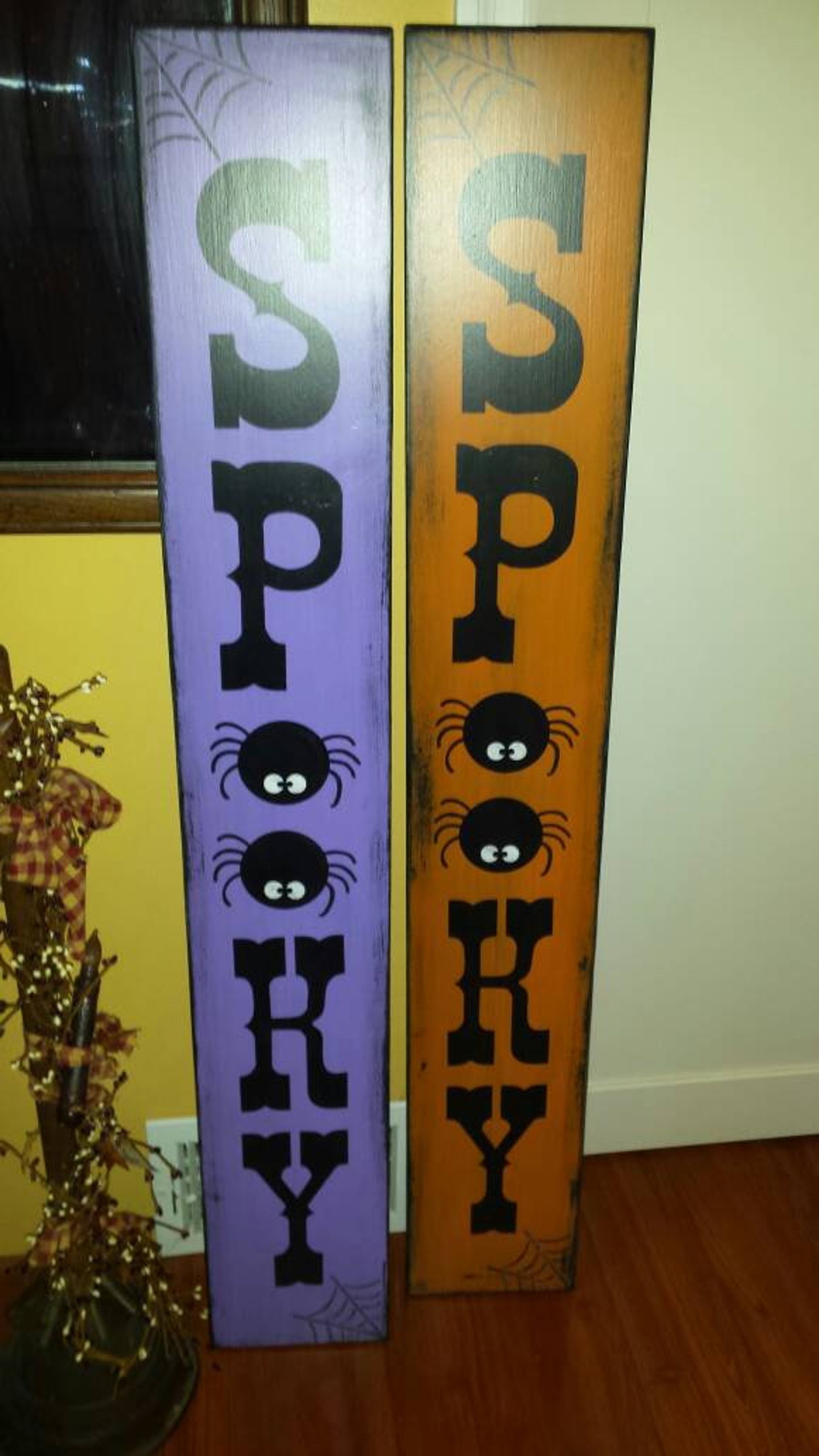 Boo Porch Sign Halloween Entryway Sign Distressed Wood Rustic | Etsy