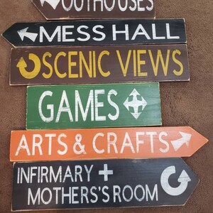 Camping Directional Sign Porch Sign Distressed Cedar Wood Camp ...