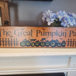 Pumpkin Patch Sign Pumpkin Sign Halloween Sign Primitive Distressed Wood Sign Rustic Fall Decor ...