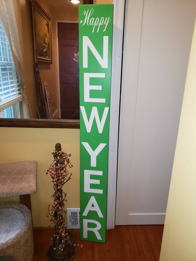 Happy New Year Porch Sign Distressed Wood Rustic Extra Large - Etsy