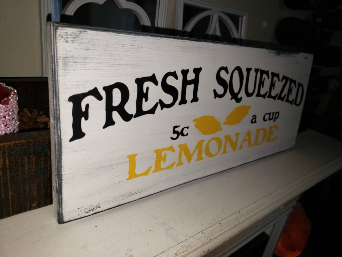 Lemonade Sign Fresh Squeezed Lemonade Sign Rustic Farmhouse - Etsy