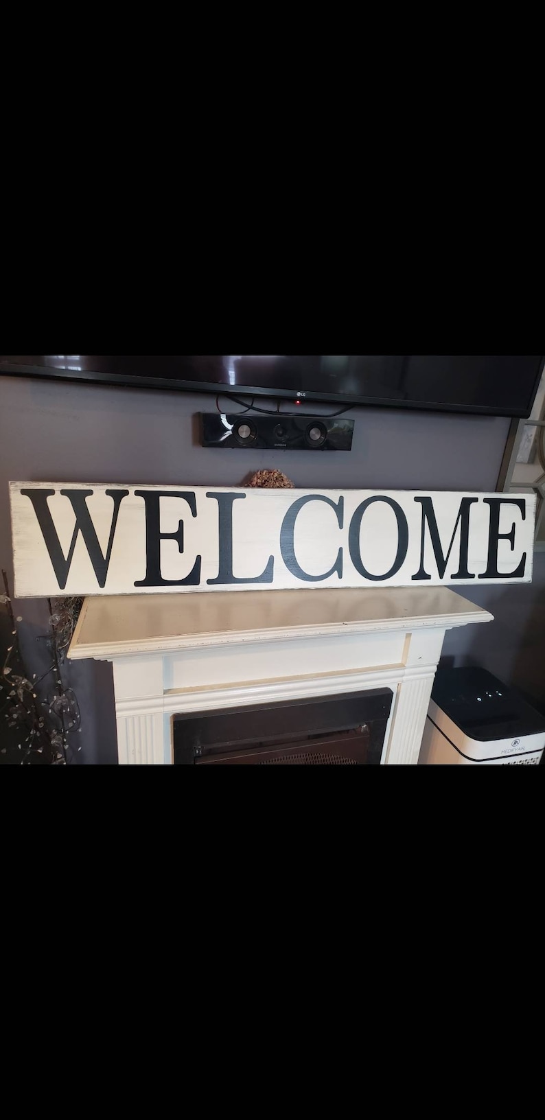 Welcome Sign Horizontal Wall Hanging Entryway Porch Sign Rustic ...