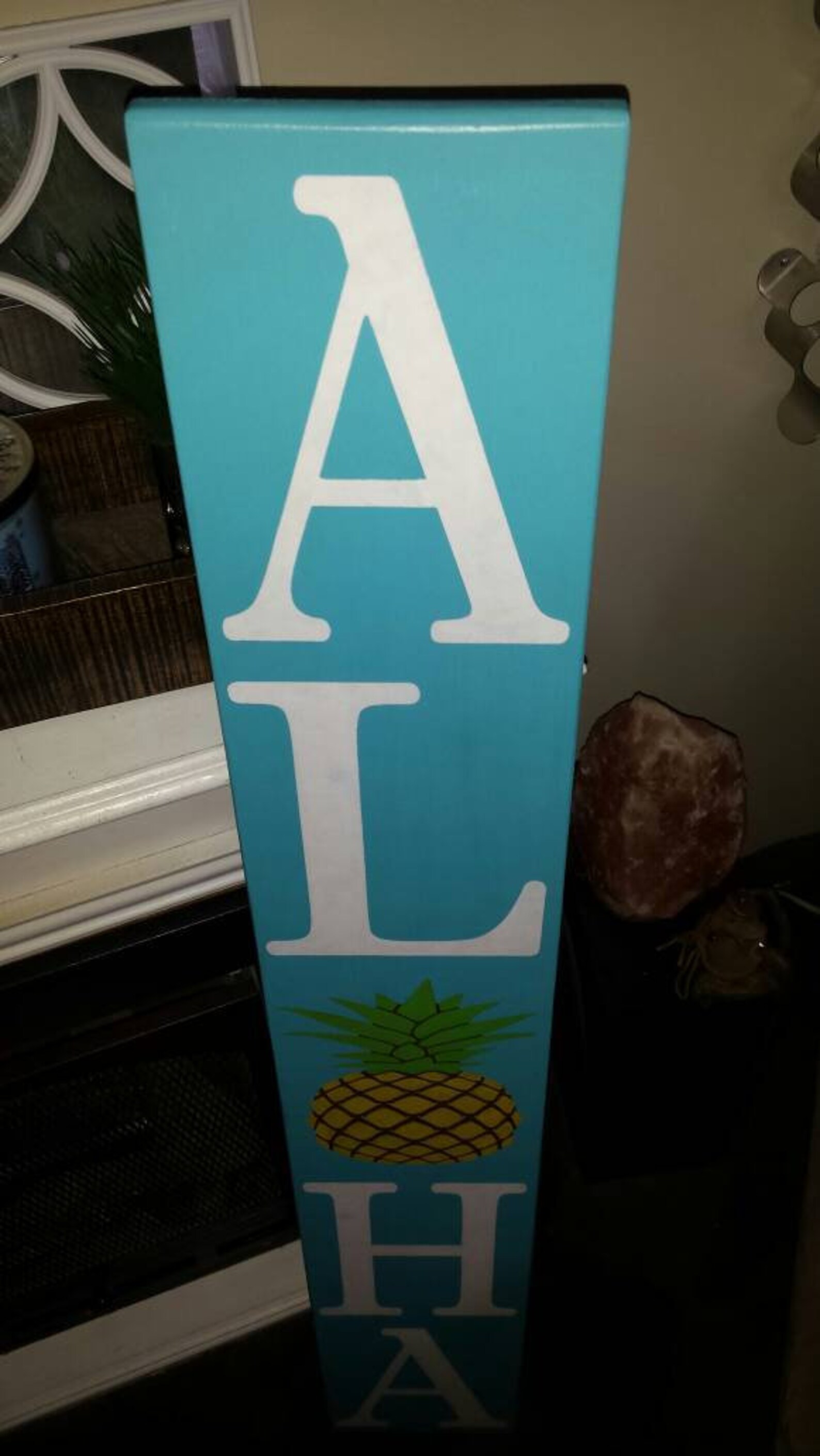 Aloha Hawaiian Wood Porch Sign Hawaiian Pineapple Entryway | Etsy