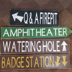 Camping Directional Sign Porch Sign Distressed Cedar Wood Camp ...