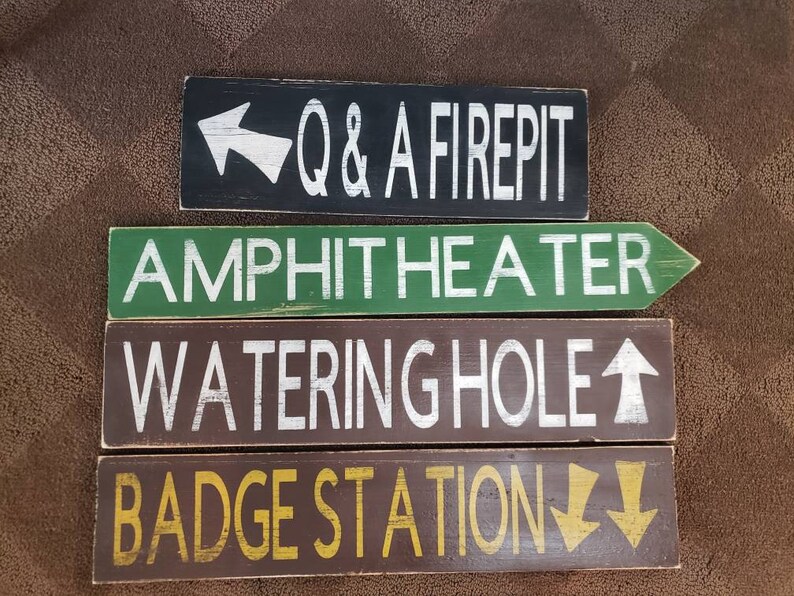 Camping Directional Sign Porch Sign Distressed Cedar Wood Camp ...