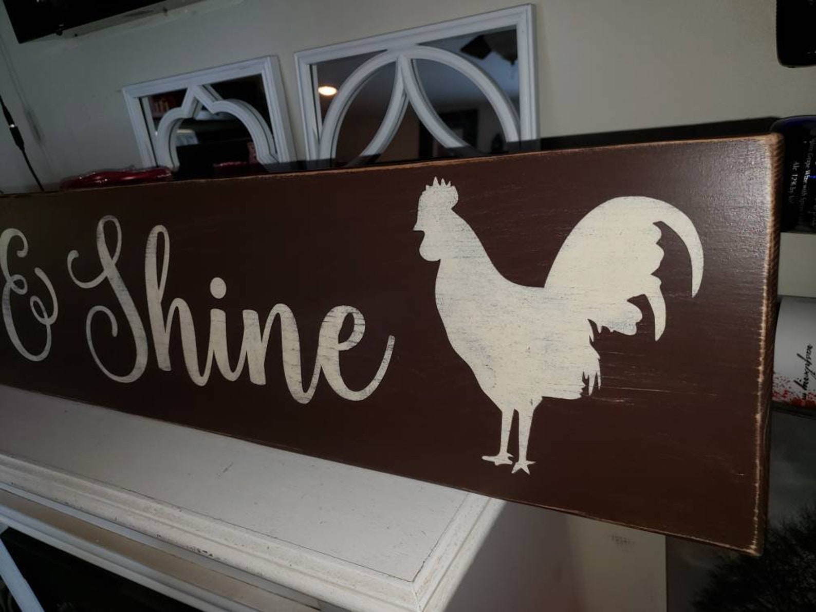 Rise & Shine Sign Horizontal Large Wall Hanging Rustic | Etsy