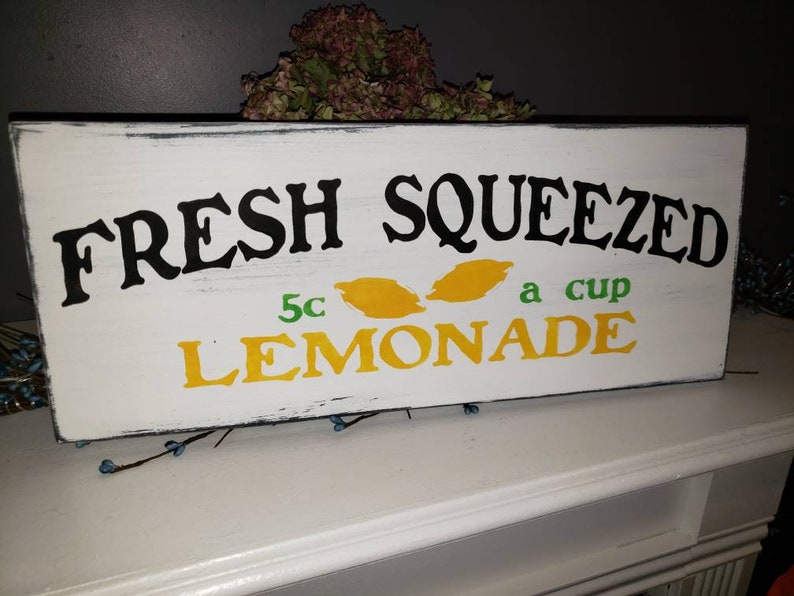 Lemonade Sign Fresh Squeezed Lemonade Sign Rustic Farmhouse - Etsy
