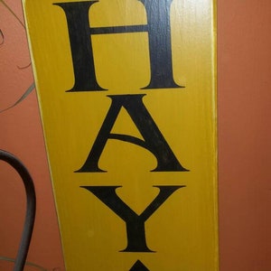 Hayride Distressed Wood Sign Rustic Fall Entryway Large Porch Sign ...