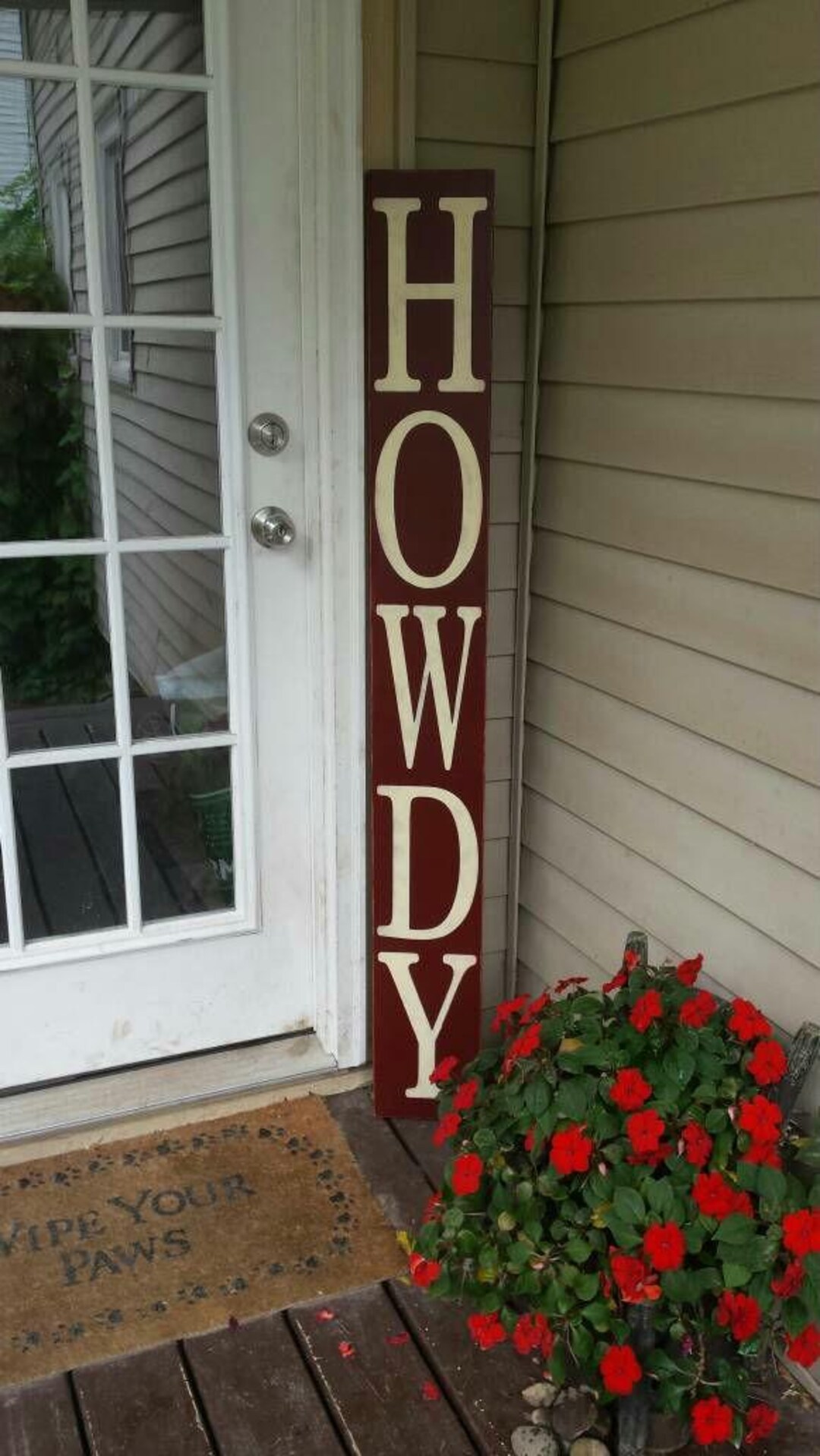 Howdy Handpainted 5 Ft Porch Sign Vertical Distressed Wood Sign Extra ...