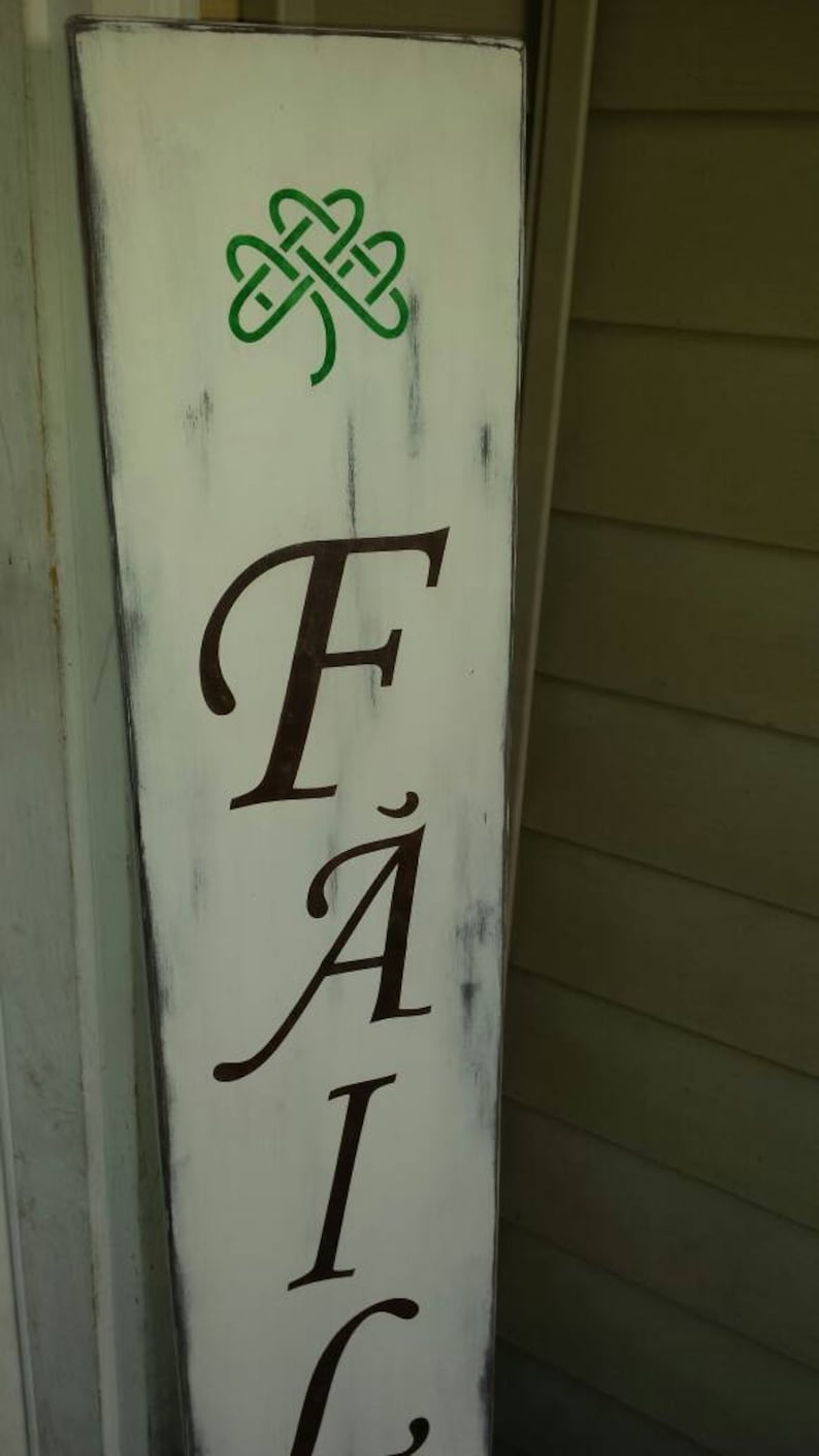 Failte Porch Sign Gaelic Irish Welcome Reversible Sign Distressed Wood ...