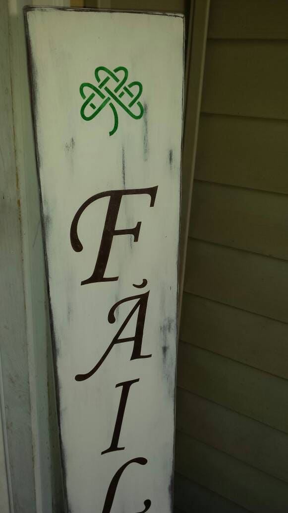 Failte Porch Sign Gaelic Irish Welcome Reversible Sign Distressed Wood ...