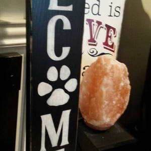 Welcome Wood Sign Distressed Wood Wall Hanging Rustic Pet Lover Decor ...