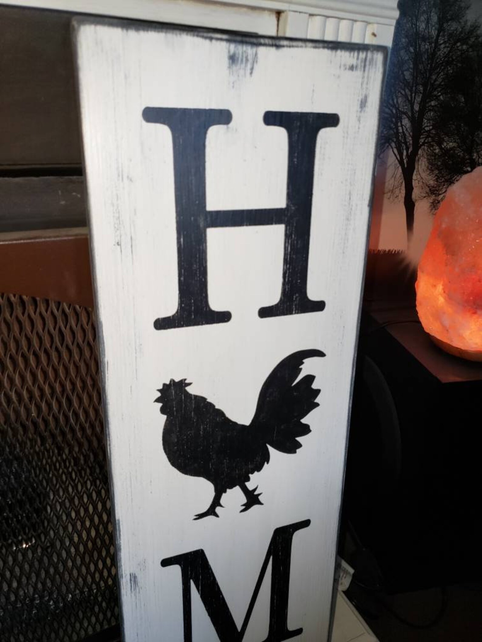 Home Rooster Sign Distressed Wood Sign Vertical Rustic - Etsy