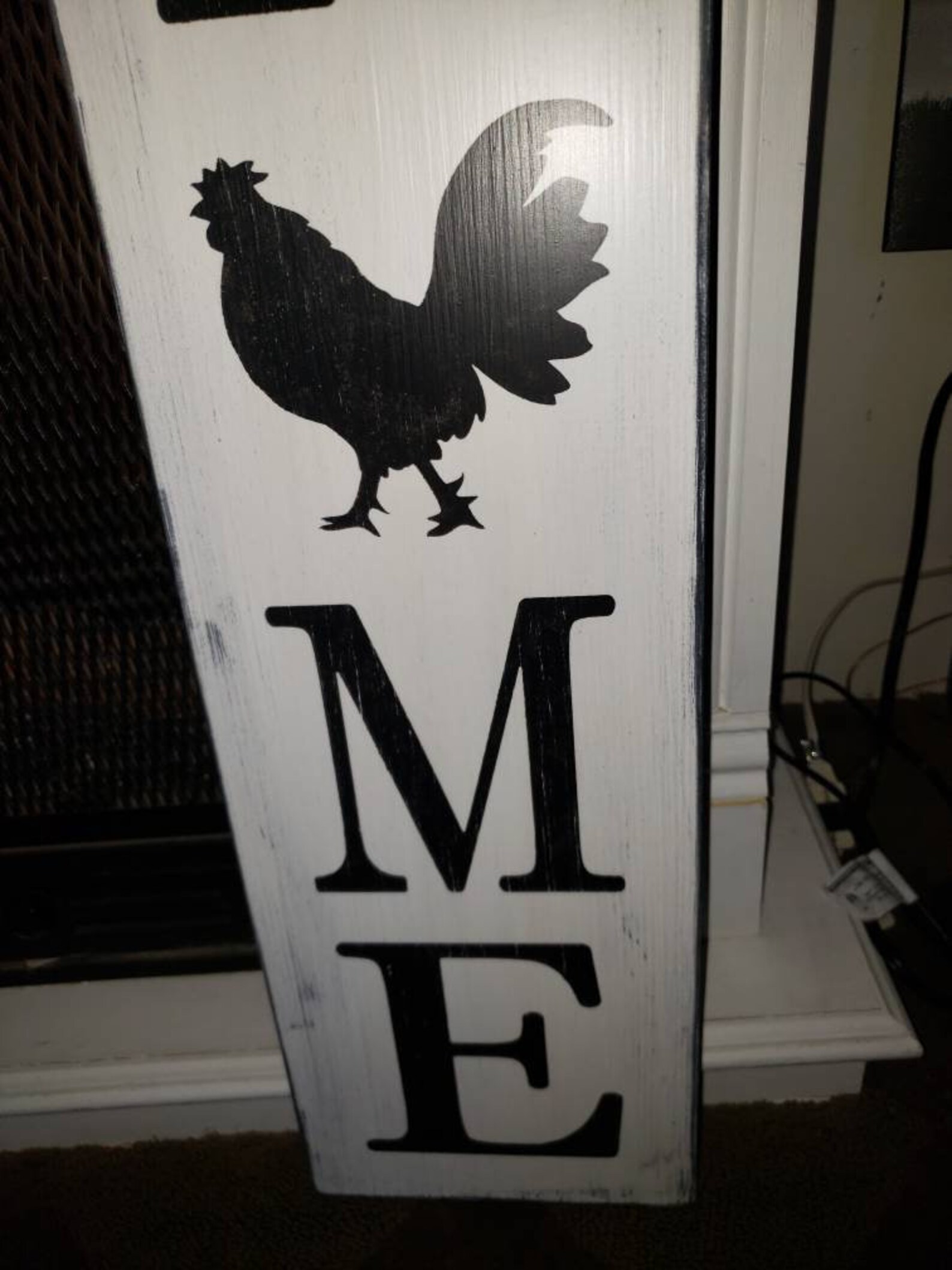 Home Rooster Sign Distressed Wood Sign Vertical Rustic - Etsy