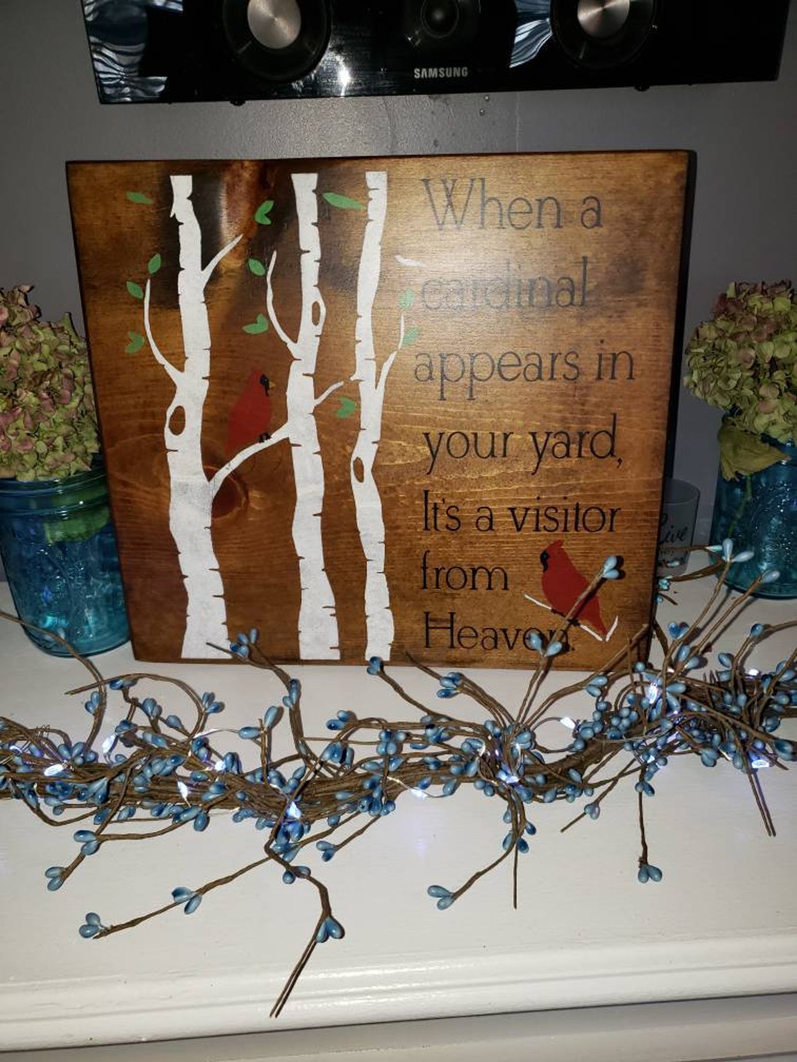 When a Cardinal Appears in Your Yard Distressed Wood Sign - Etsy