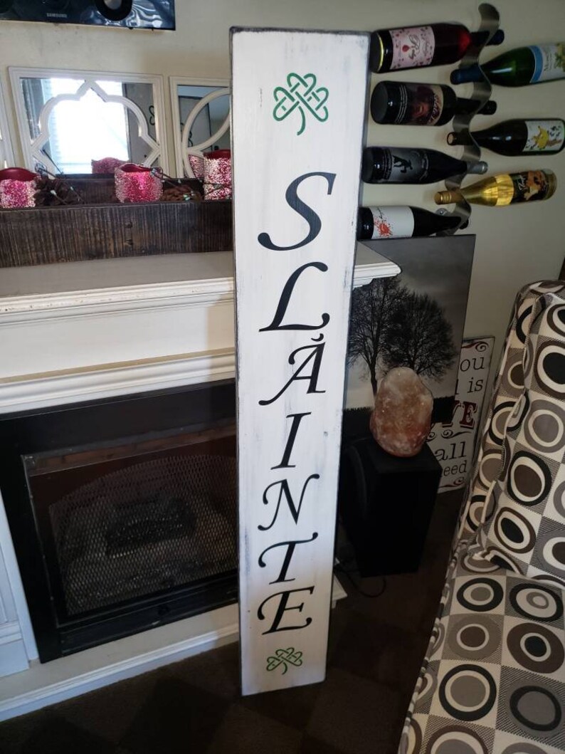 Slainte Vertical Porch Sign Gaelic Irish Good Health - Etsy