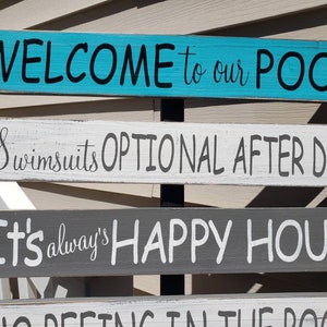 Pool Sign Pool Directional Porch Sign Cedar Wood Fun Pool Destination ...