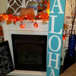 Aloha Hawaiian Wood Porch Sign Entryway Distressed Wood Rustic Extra ...