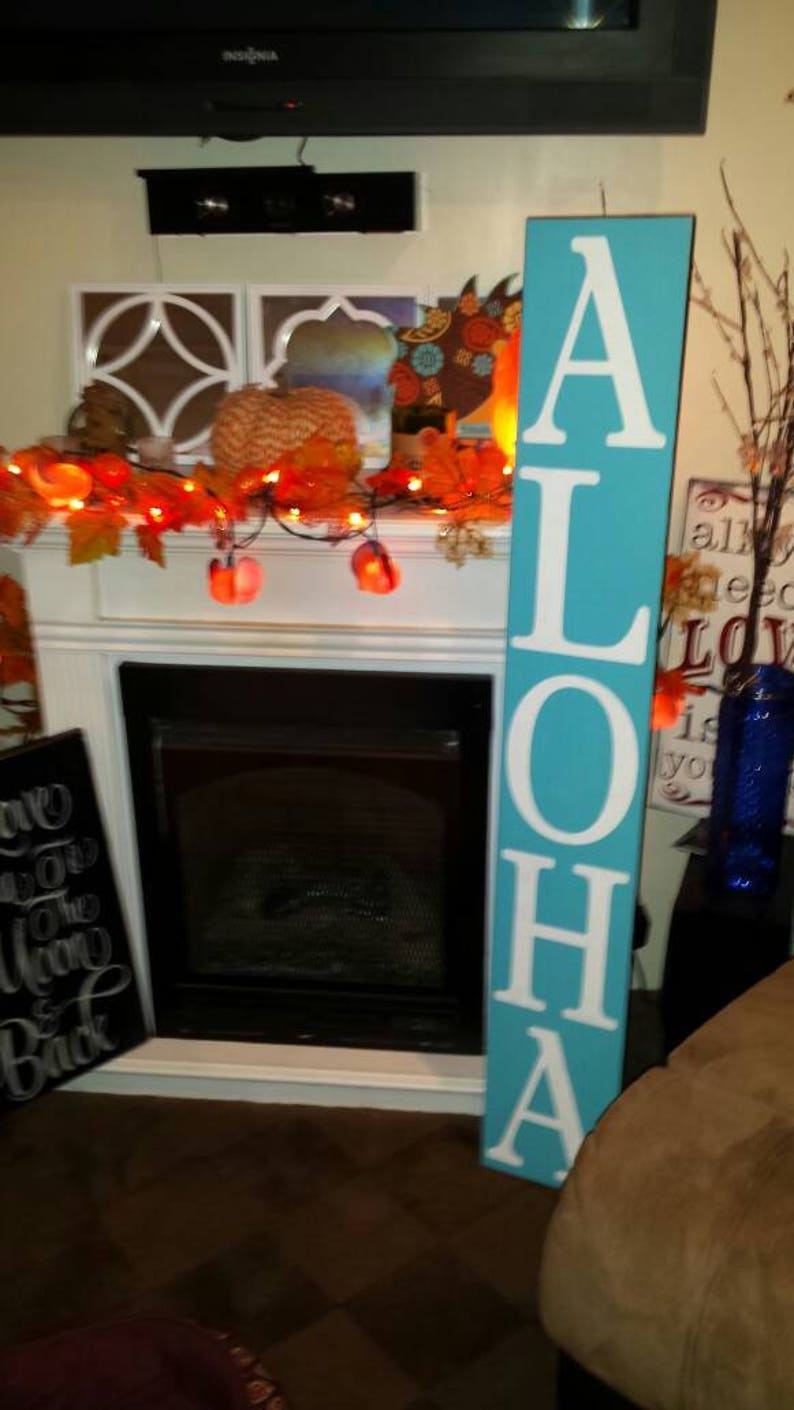 Aloha Hawaiian Wood Porch Sign Entryway Distressed Wood Rustic | Etsy