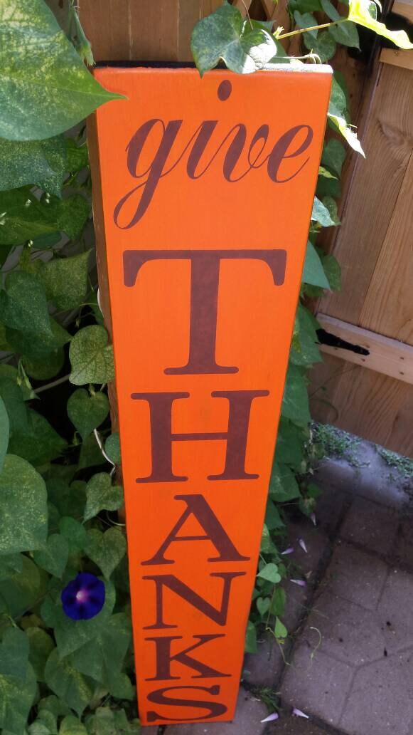 Give Thanks Porch Sign Reversible Vertical Entryway Sign | Etsy