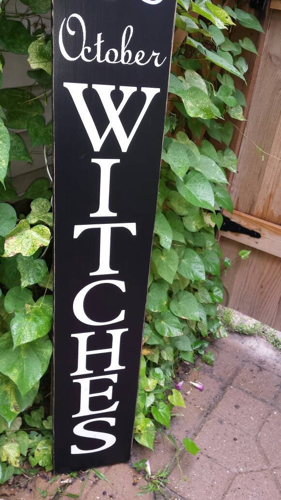 It's October Witches 5 Ft Porch Sign Halloween Sign Reversible ...