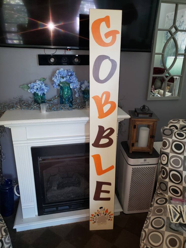 Gobble Sign Reversible 5 Ft Sign Rustic Distressed Wood Extra - Etsy