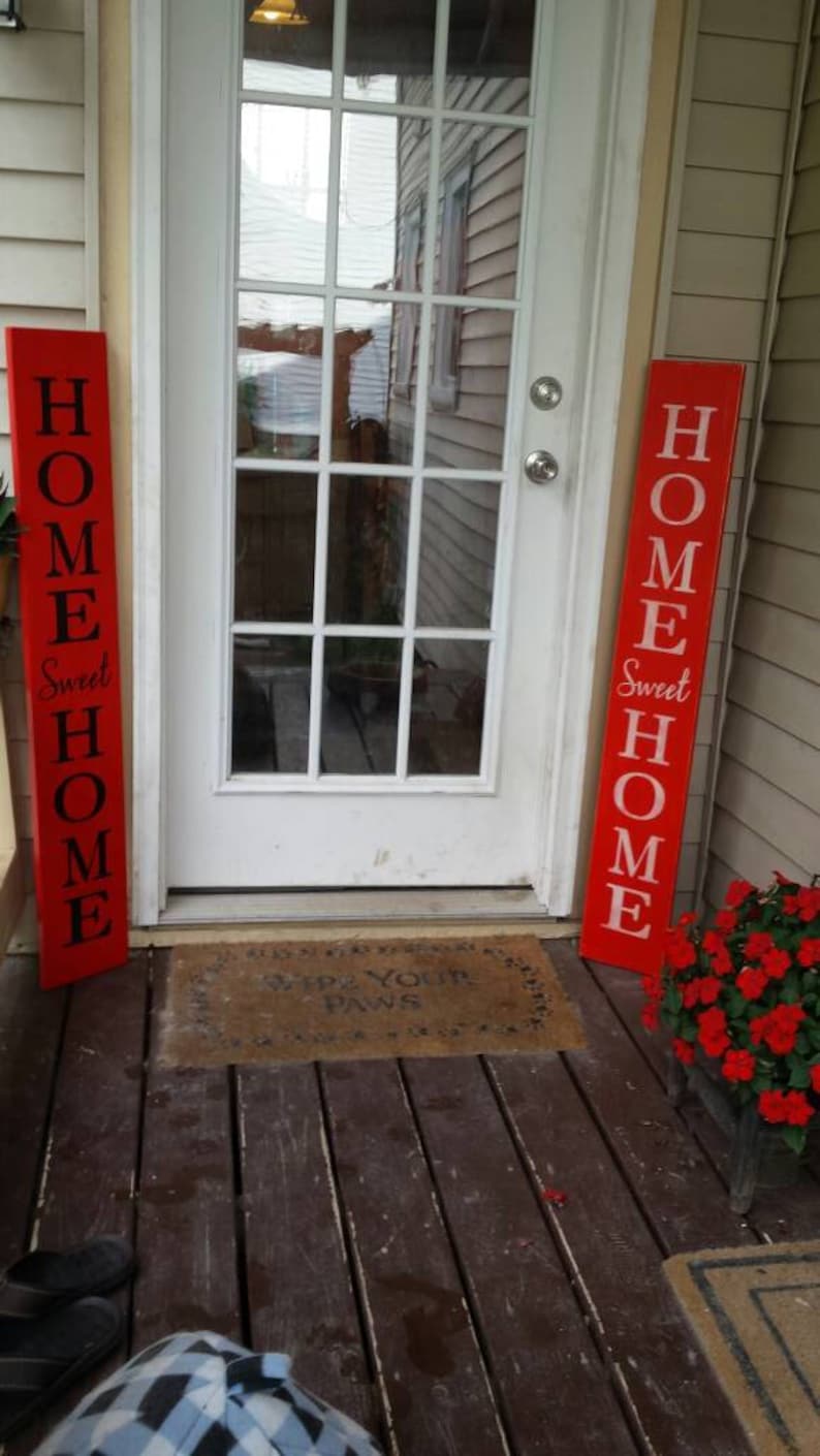 Home Sweet Home Extra Large Porch Sign Vertical Wood Sign Entryway Sign ...