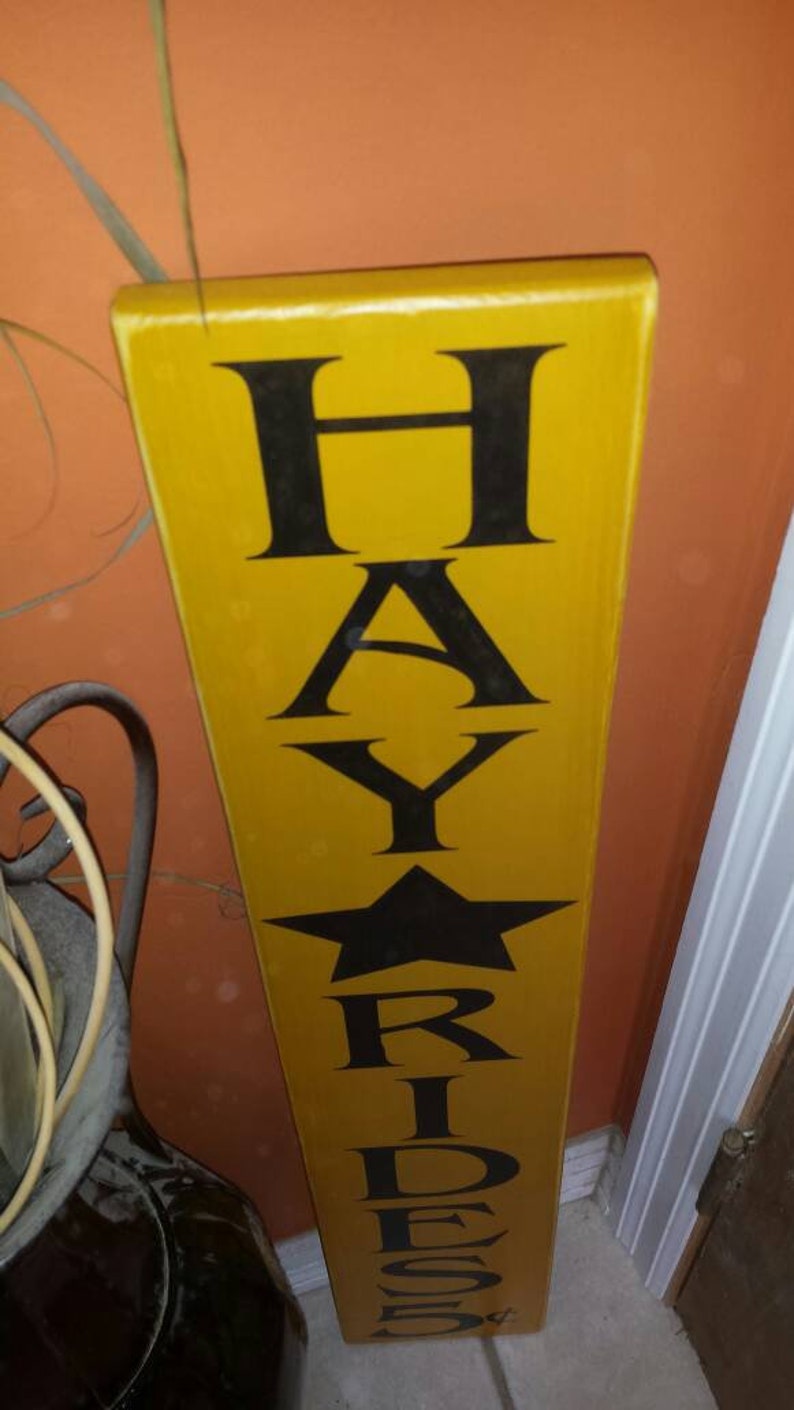 HayRide Distressed Wood Sign Rustic Fall Entryway Large Porch | Etsy