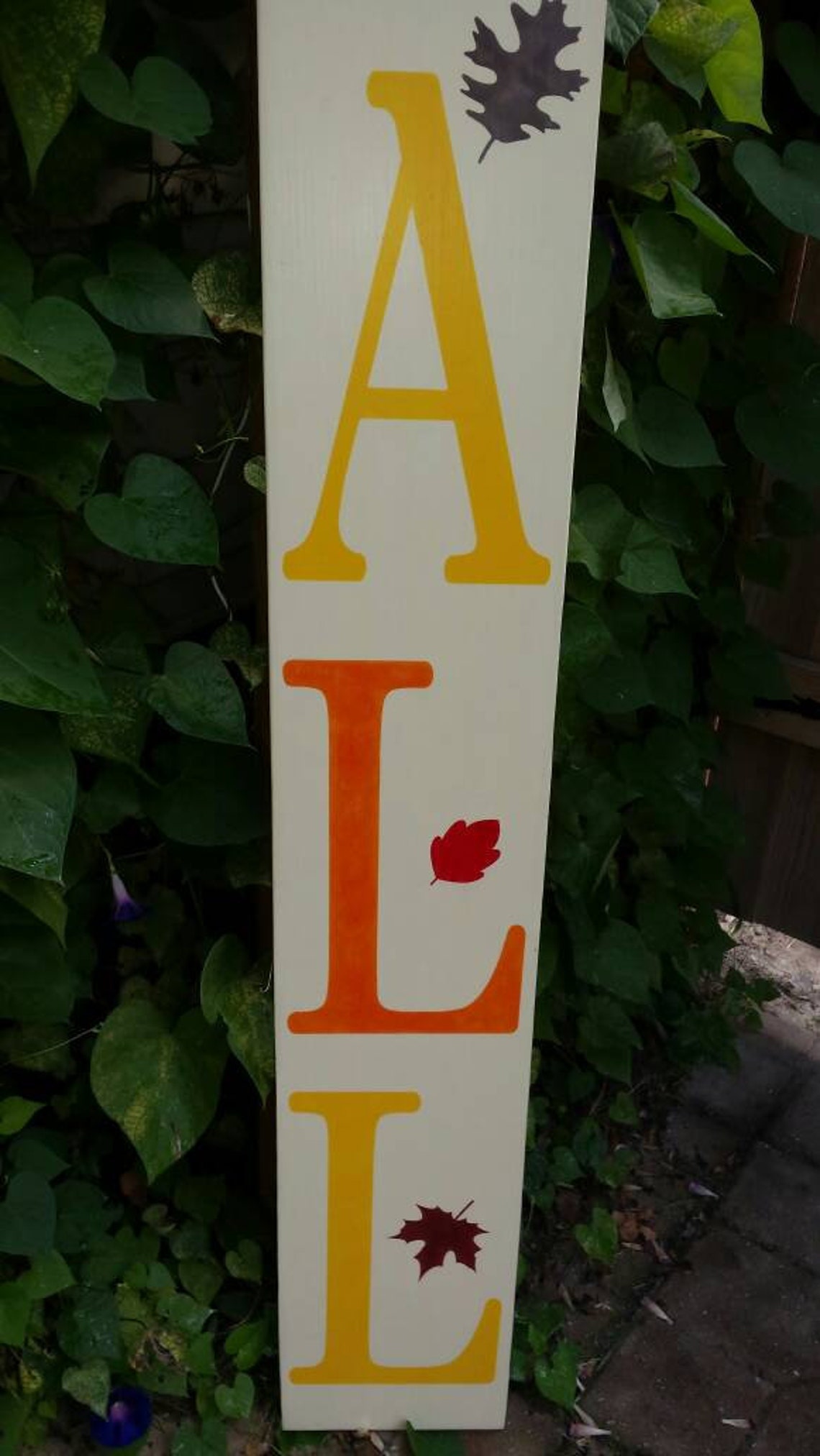 Hello Fall 5 Ft Porch Sign Reversible Vertical Distressed Wood - Etsy