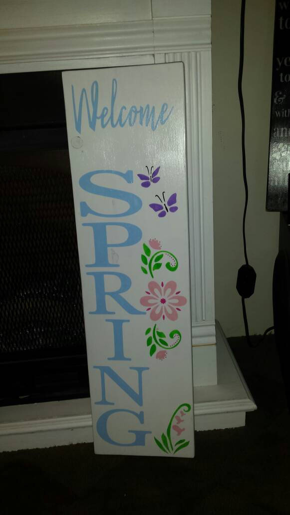 Spring Vertical Porch Sign Welcome Spring Reversible Wood Sign | Etsy
