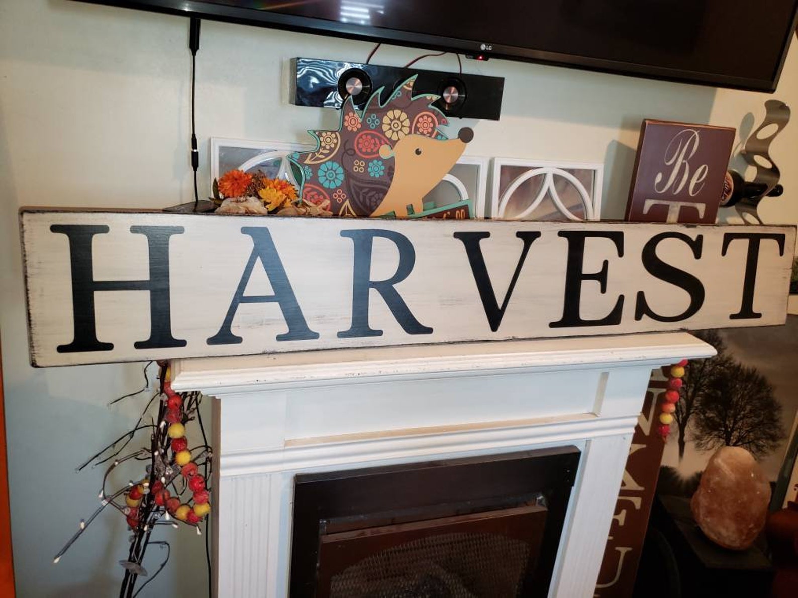 Harvest Sign Large Wall Hanging Fall Decor Wood Sign Entryway ...