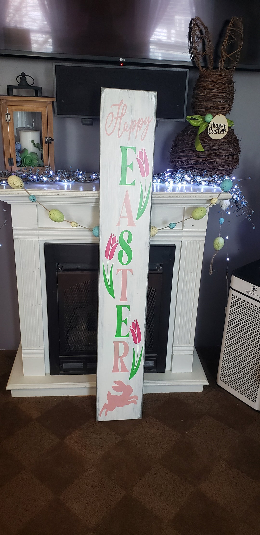 Easter Sign Happy Easter Spring Porch Sign Porch Leaner Wood Sign ...