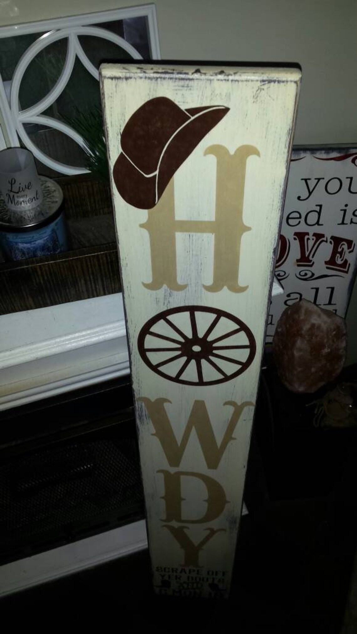 Howdy Porch Sign Vertical Wood Sign Distressed Wood Rustic - Etsy