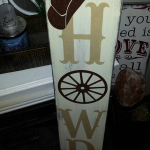 Howdy Porch Sign Vertical Wood Sign Distressed Wood Rustic Primitive ...