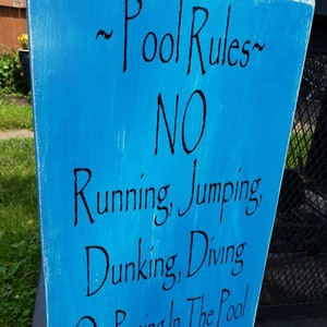 Pool Rules Sign Summer Sign Pool Decor Funny Sign No Running Jumping ...