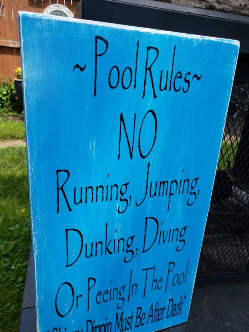 Pool Rules Sign Summer Sign Pool Decor Funny Sign No Running Jumping ...