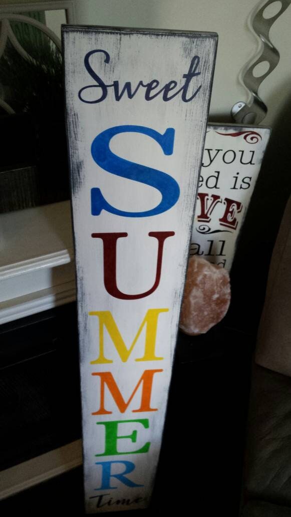 Sweet Summer Time Porch Sign Reversible Distressed Wood Sign Rustic ...