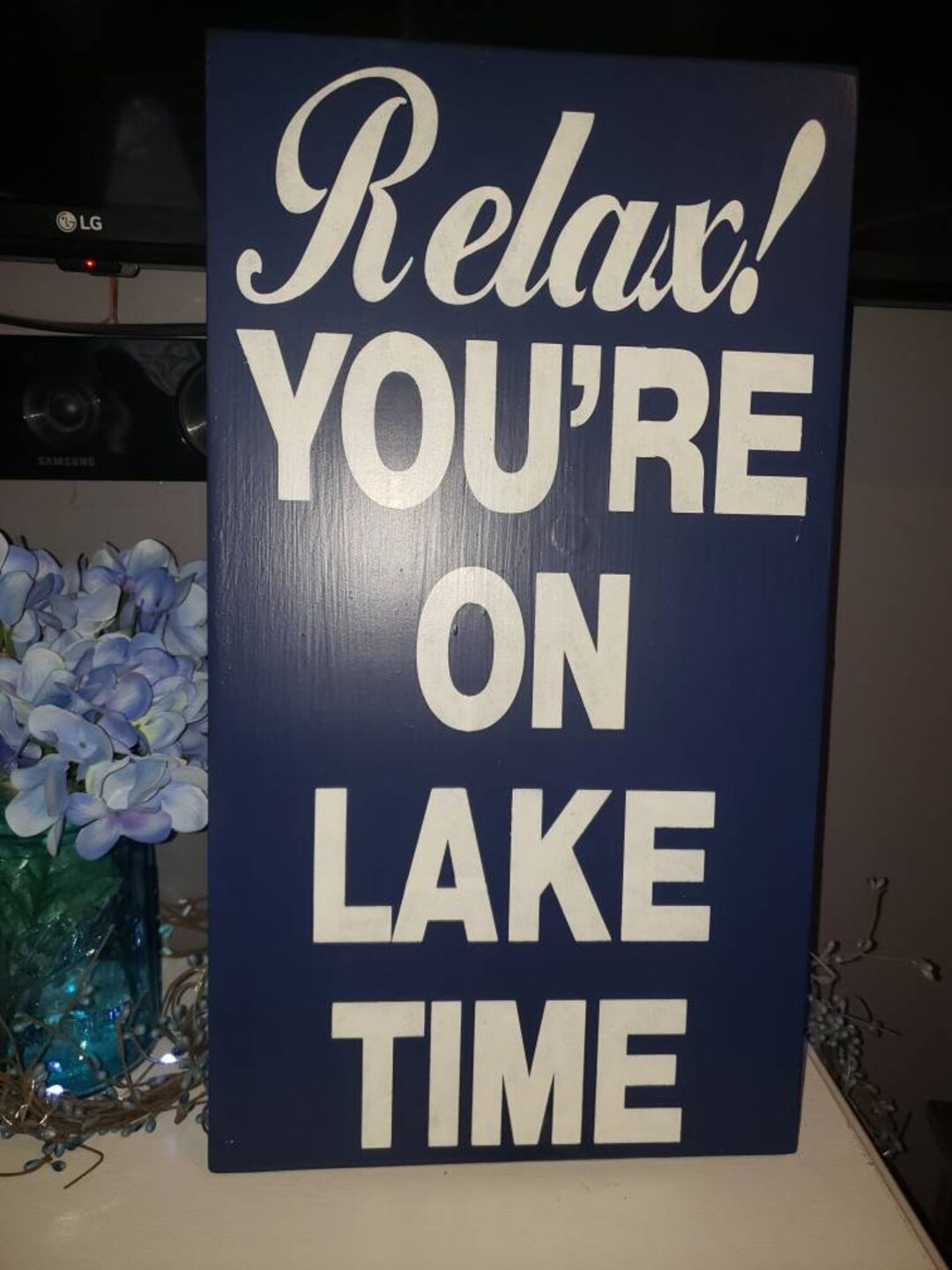Relax You're on Lake Time Sign Lakehouse Decor Large Porch Sign Wall ...