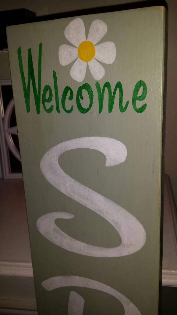 Spring Porch Sign Reversible Vertical Distressed Wood Sign Extra Large ...