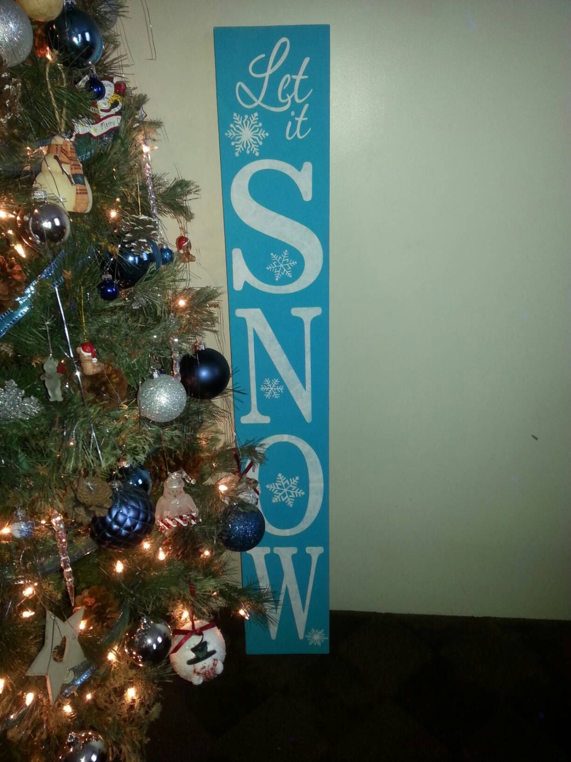 Let It Snow Sign Stained Porch Sign Distressed Rustic Wood | Etsy